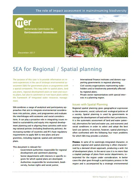 Biodiversity in environmental assessment for spatial planning - NCEA - EN