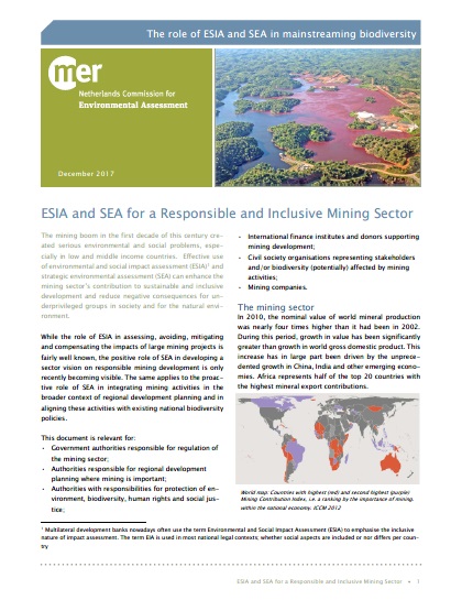 Biodiversity in environmental assessment for mining - NCEA - EN